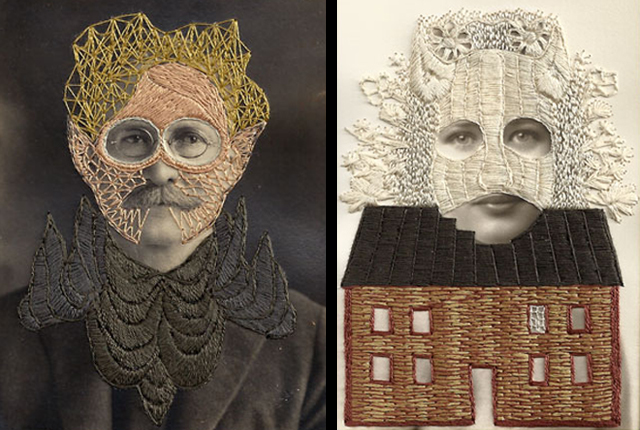 Stacey Page: El Arte de Bordar Personajes Únicos Sobre Fotografías ...